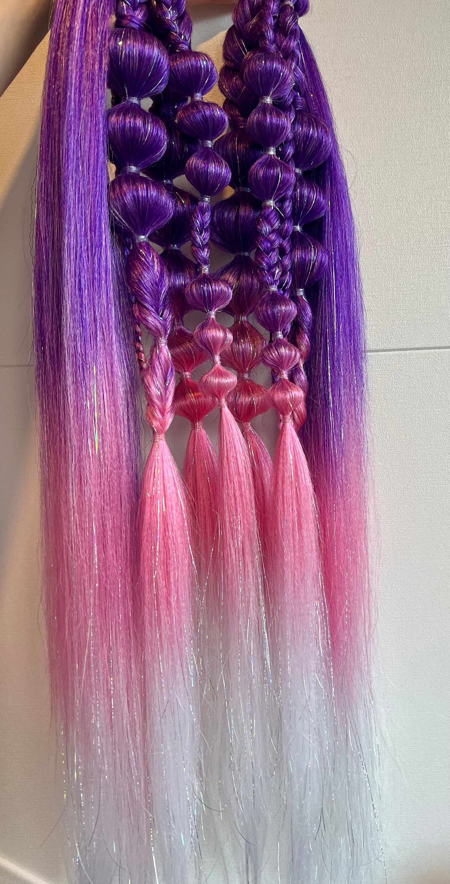 Rave Braids, Festival Hair Extension, Ready to Wear Rave Hair Bubble ...