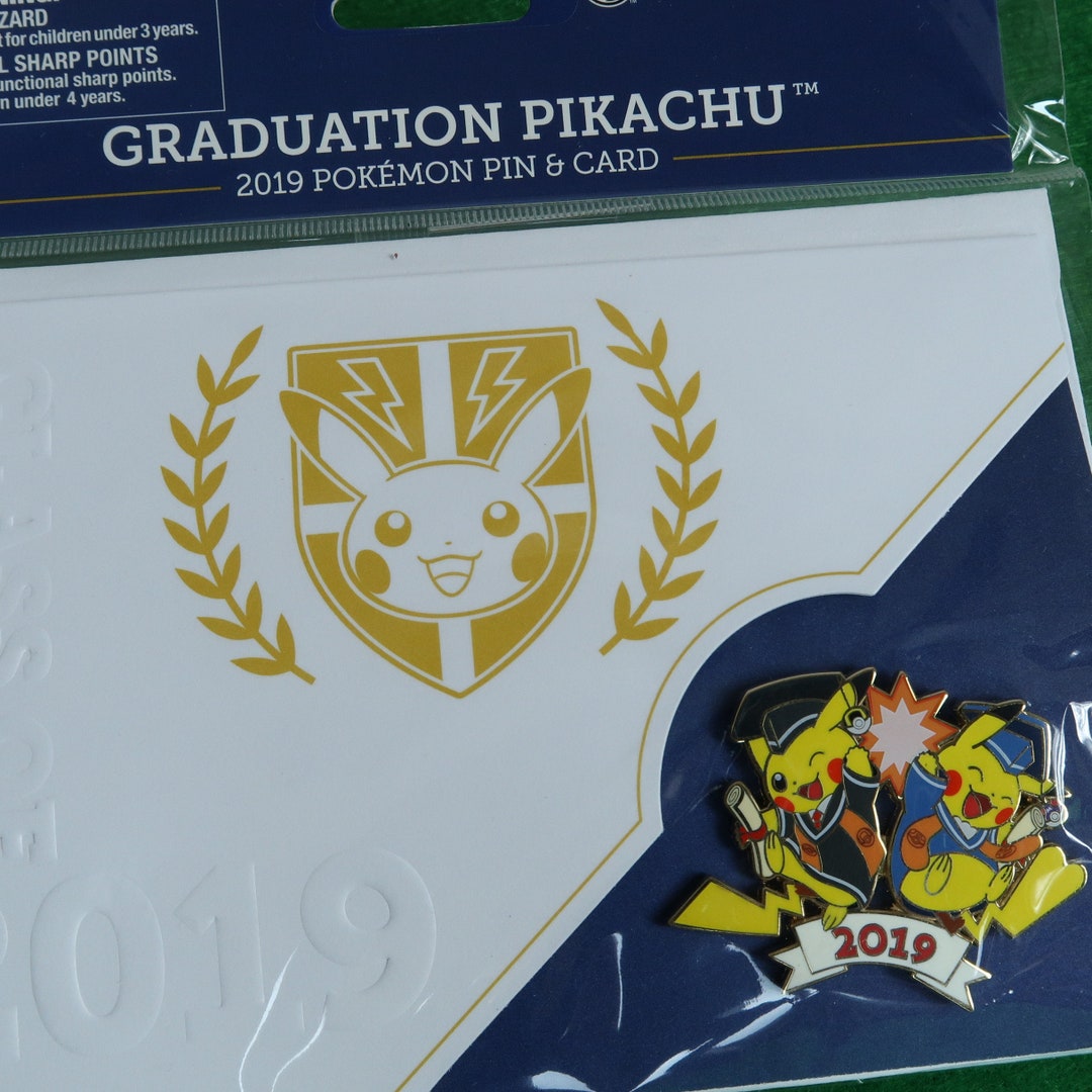 New Rare Pokémon Center Graduation Pikachu 2019 Pin Badge Set Sealed - Etsy