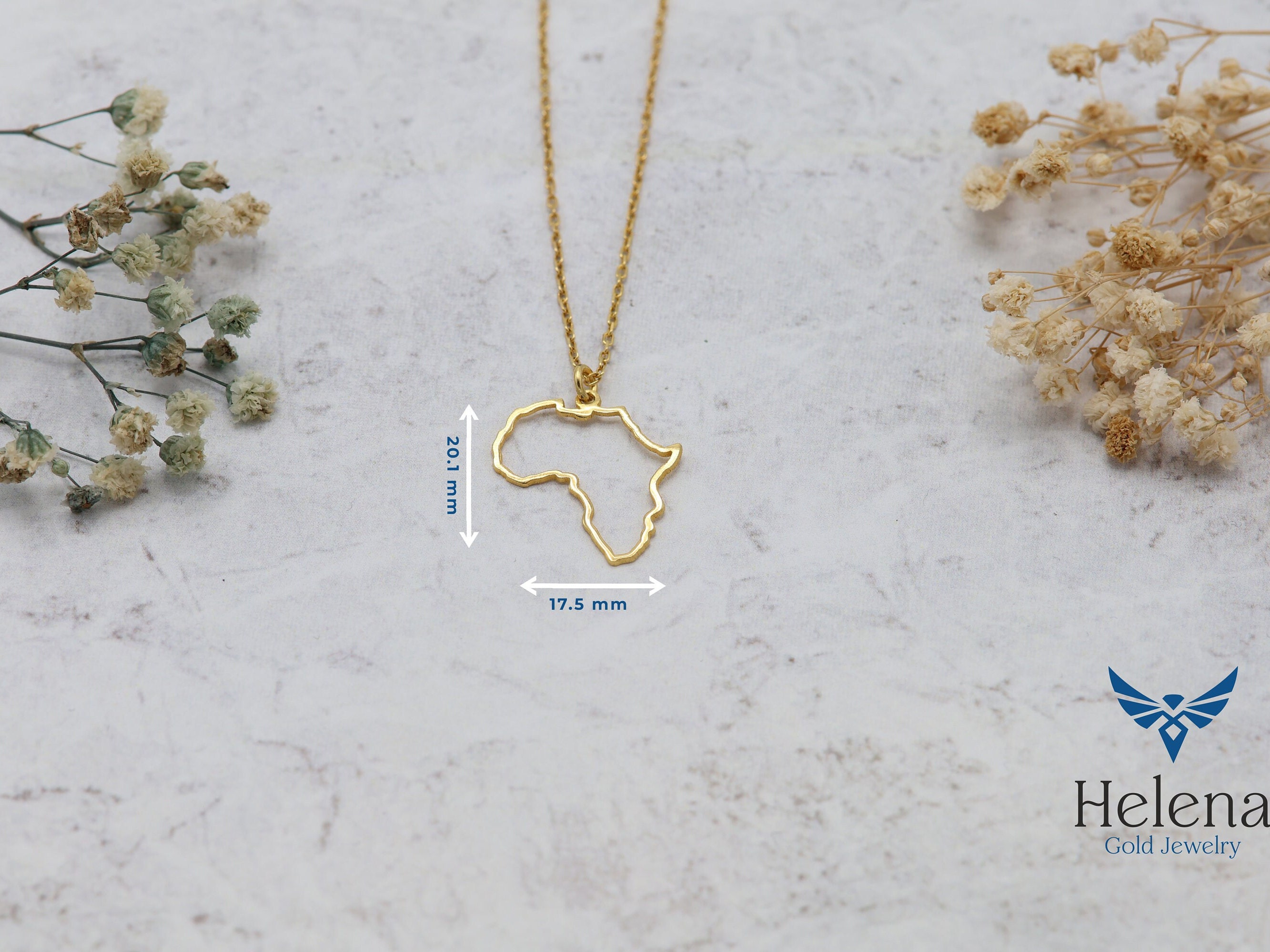 Africa Necklace, Map Necklace, Gold Map Necklace, 14k Solid Gold Africa ...