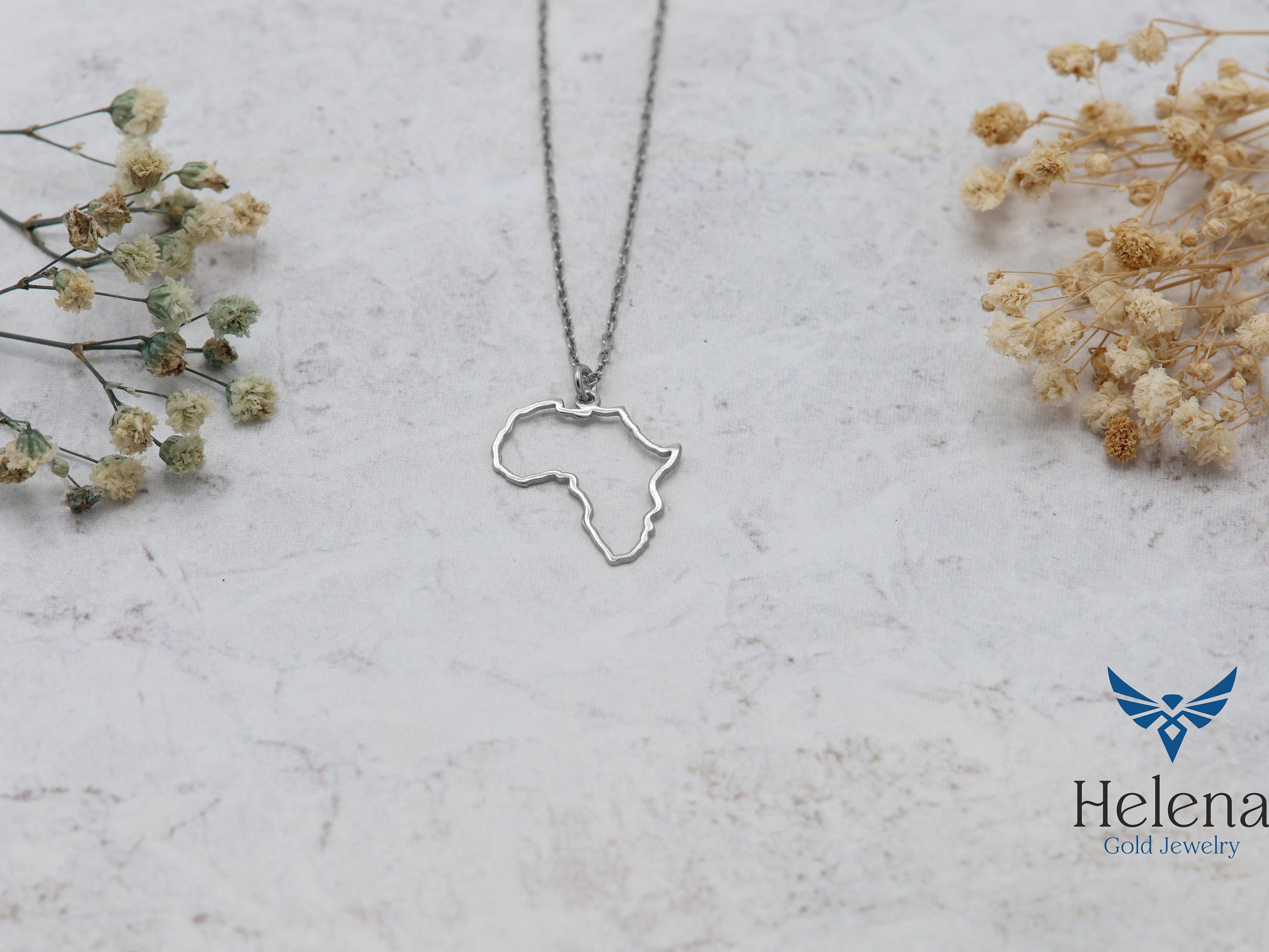 Africa Necklace, Map Necklace, Gold Map Necklace, 14k Solid Gold Africa ...