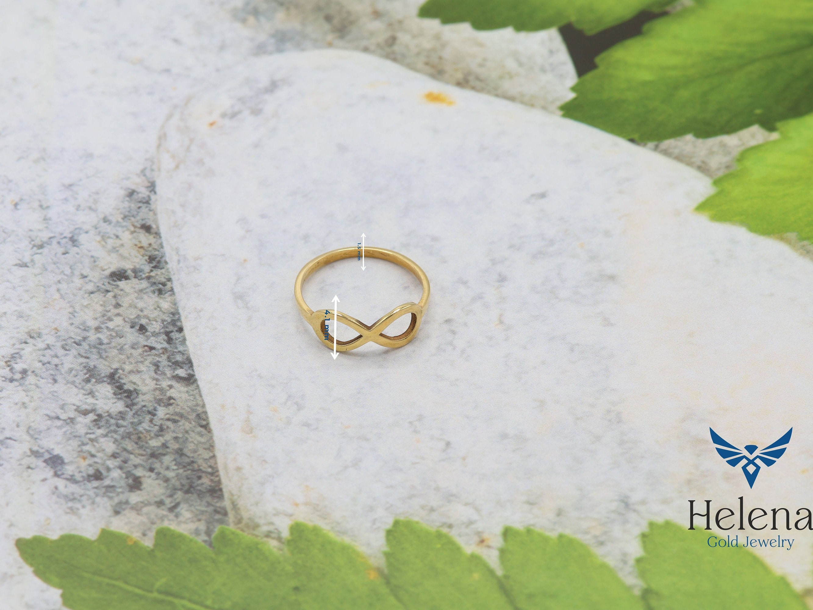 14k Solid Gold Infinity Ring, Gold Infinite Ring, Infinity Shaped Ring ...
