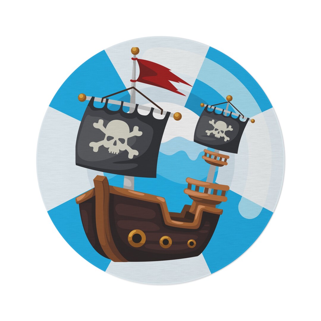 Pirate Ship Round Rug - Etsy