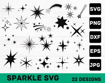 Sparkle Svg Bundle, Sparkle Cut File, Sparkle Art, Stars Svg, Sparkles, Svg Files for Cricut ...