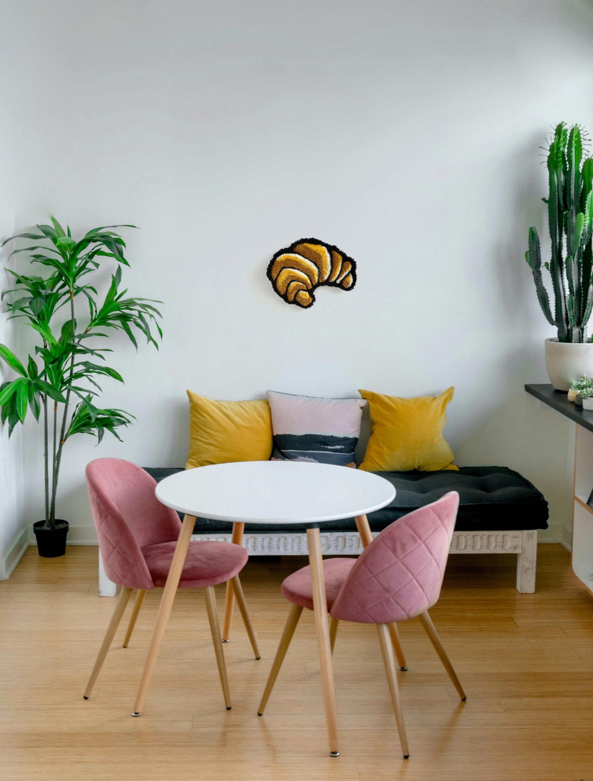Croissant, Tufted Wall Decoration, Handmade Decor, Food, Tufted Home ...