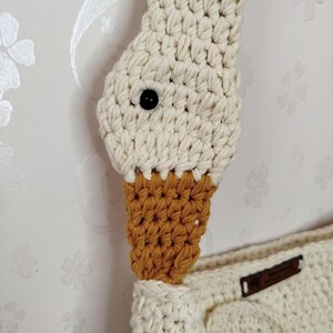 Crochet Goose Shoulder Bag: Handmade Cotton Farm Style Purse - Etsy