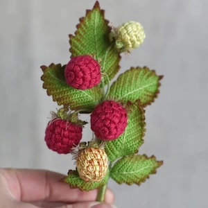 Crochet Raspberry Pattern, Crochet Food, Crochet Berry, Crochet Fruit ...
