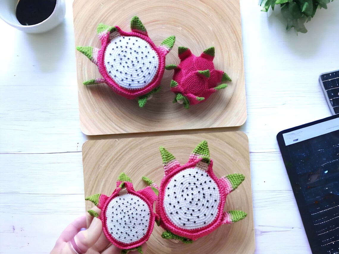 Dragon Fruit Crochet Pattern, English PDF, Amigurumi Pattern, Amigurumi Dragon Fruit Crochet ...