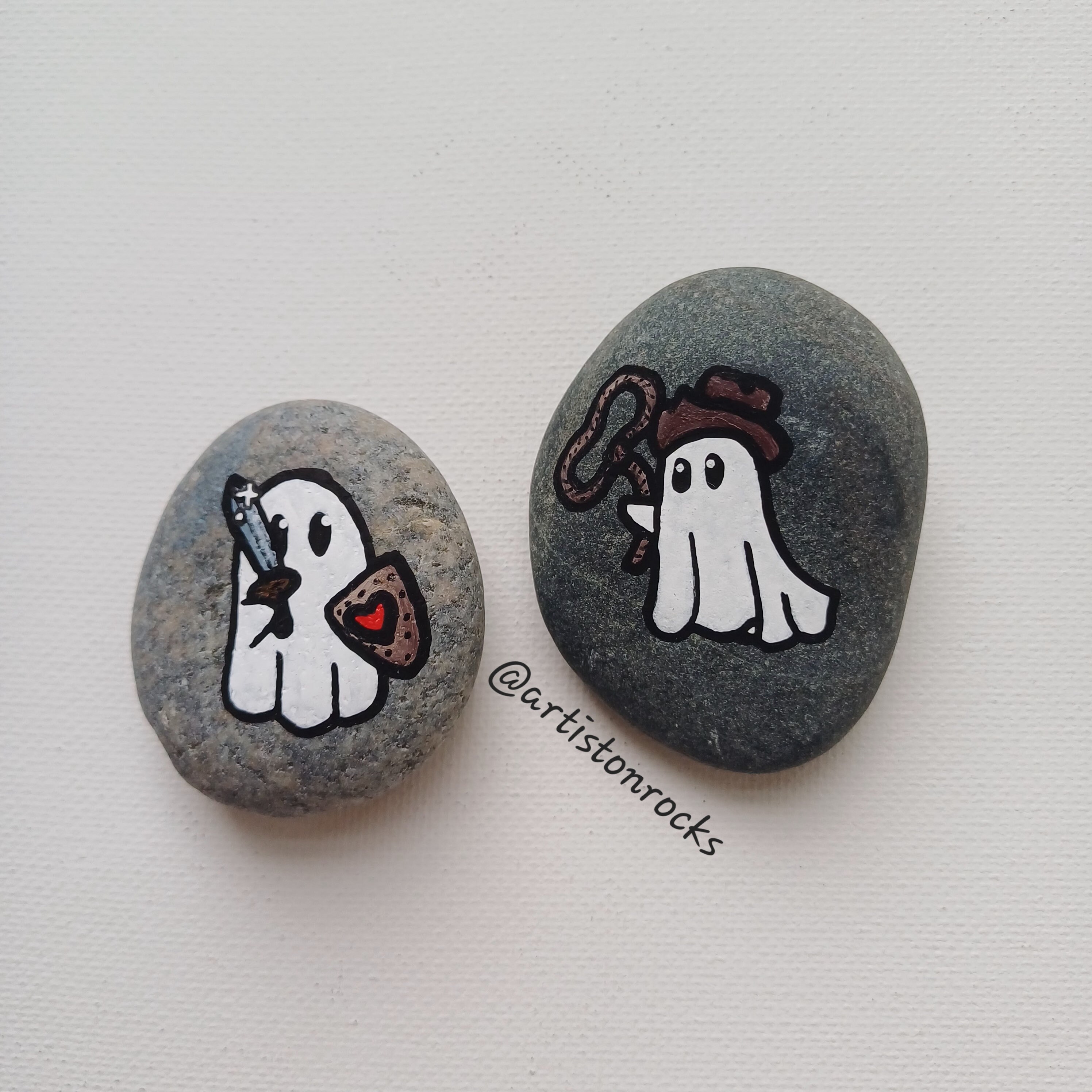 Cute Ghosts Painted Rocks - Etsy