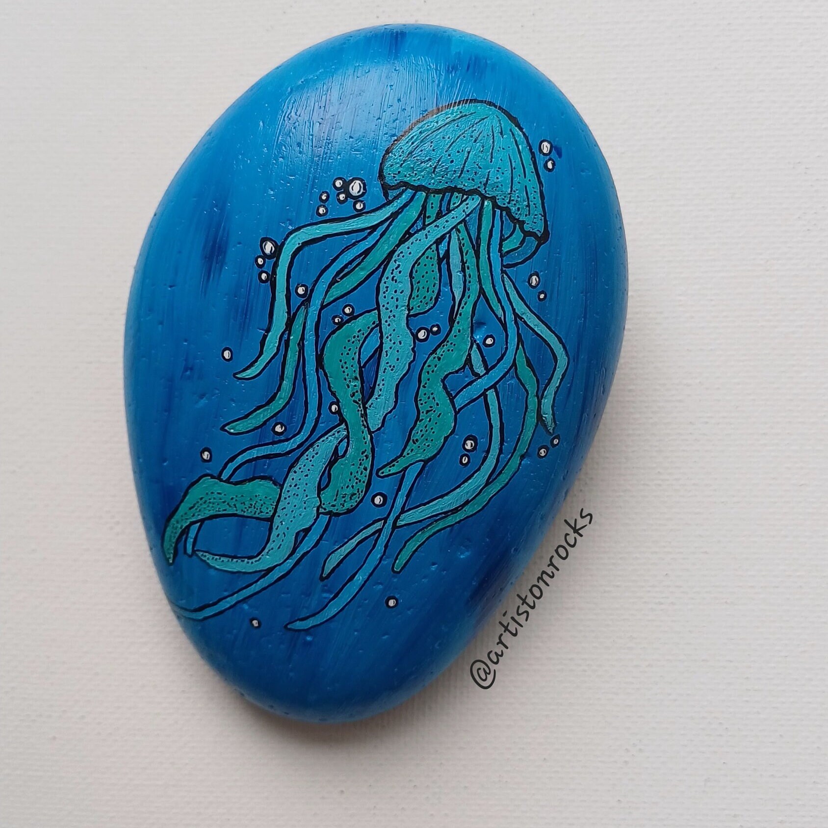 Jellyfish Painted Rock - Etsy