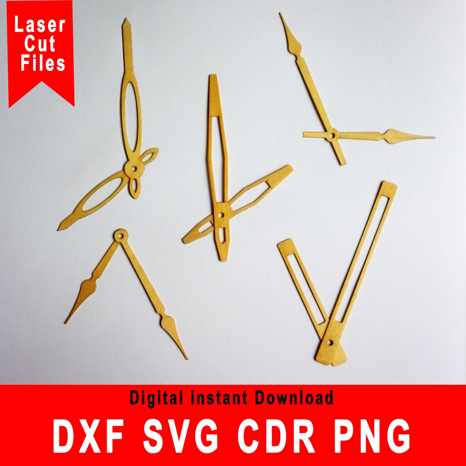 Clock Hands Cdr, Laser Cut Vector, Clock Hands PNG, Clock Hands SVG ...