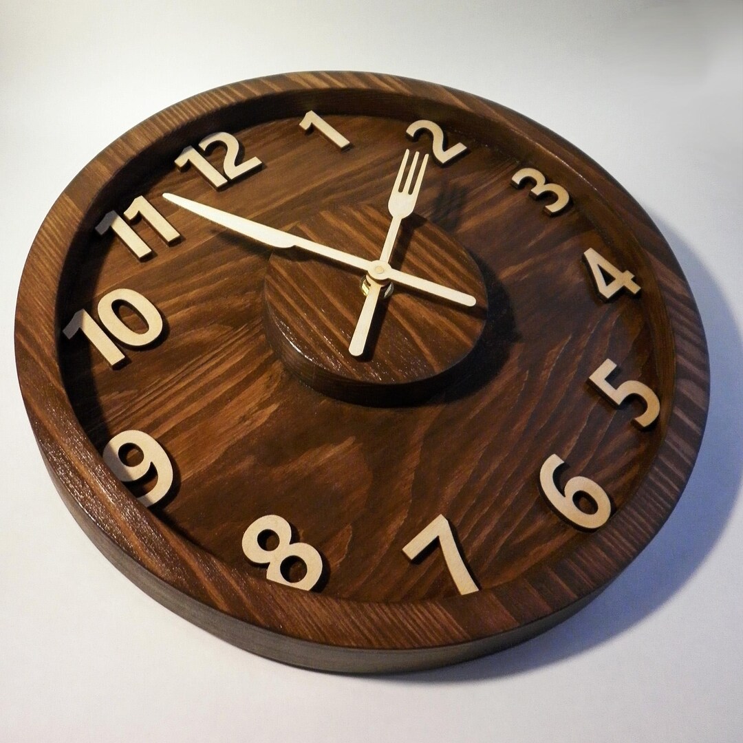 Unusual Kitchen Clock Wooden Kitchen Clock Modern Unique Wall Clock for ...