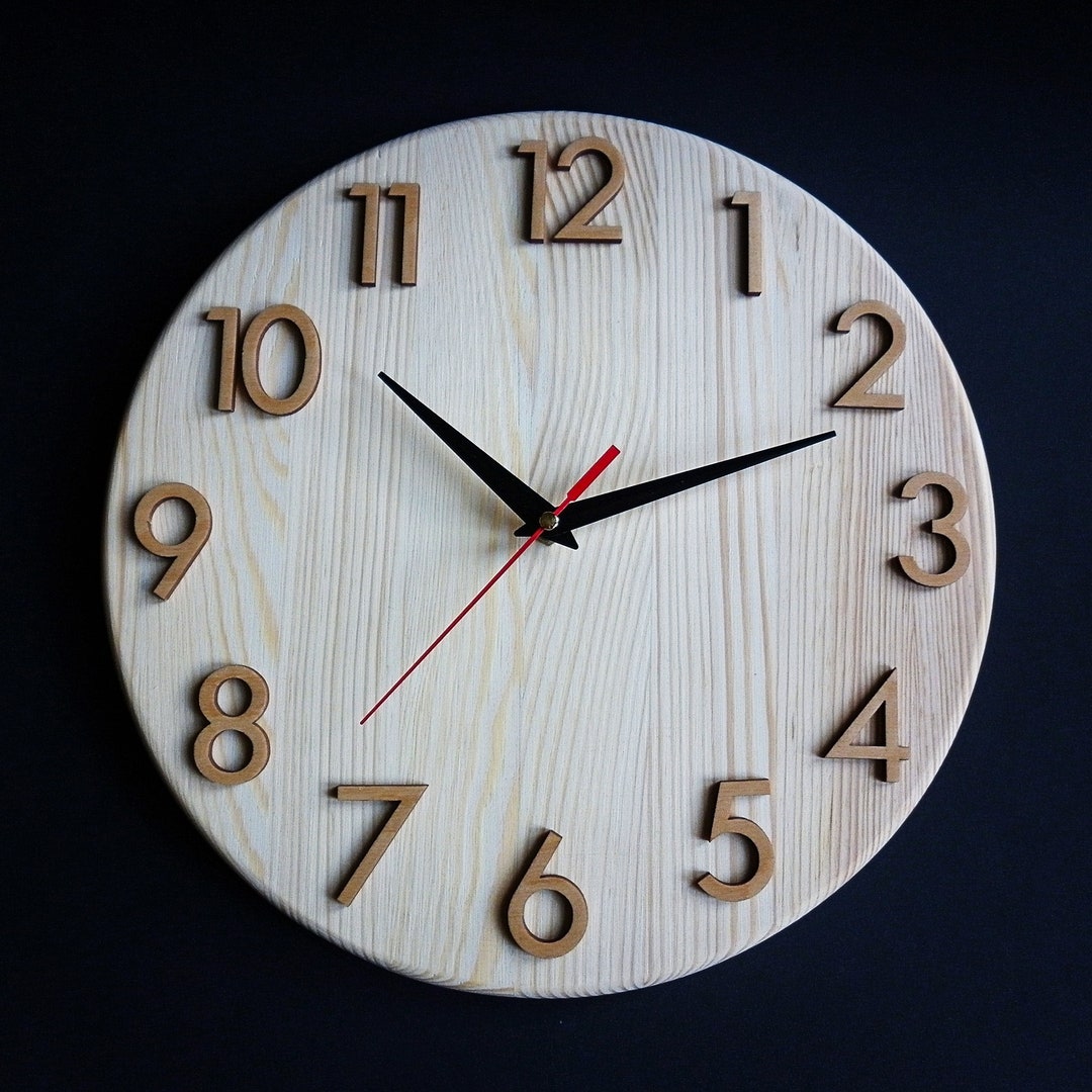 Real Wood Clock, Wooden Numeral Clock, Best Wooden Wall Clock With ...