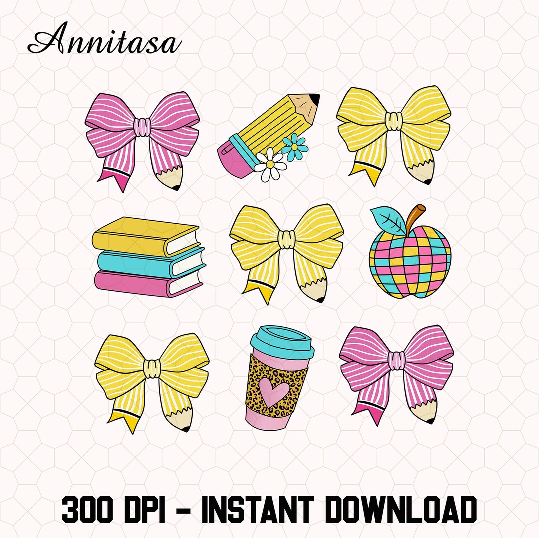 Coquette Teacher Png, Pencil Coquette Bow Png, Teacher Life Png ...