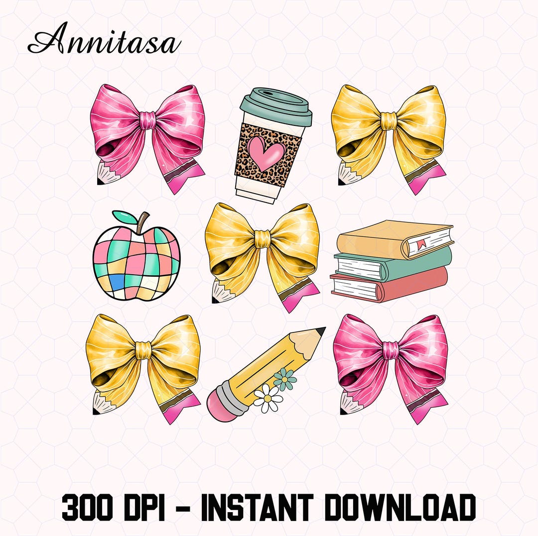 Coquette Teacher Png, Pencil Coquette Bow Png, Teacher Life Png ...
