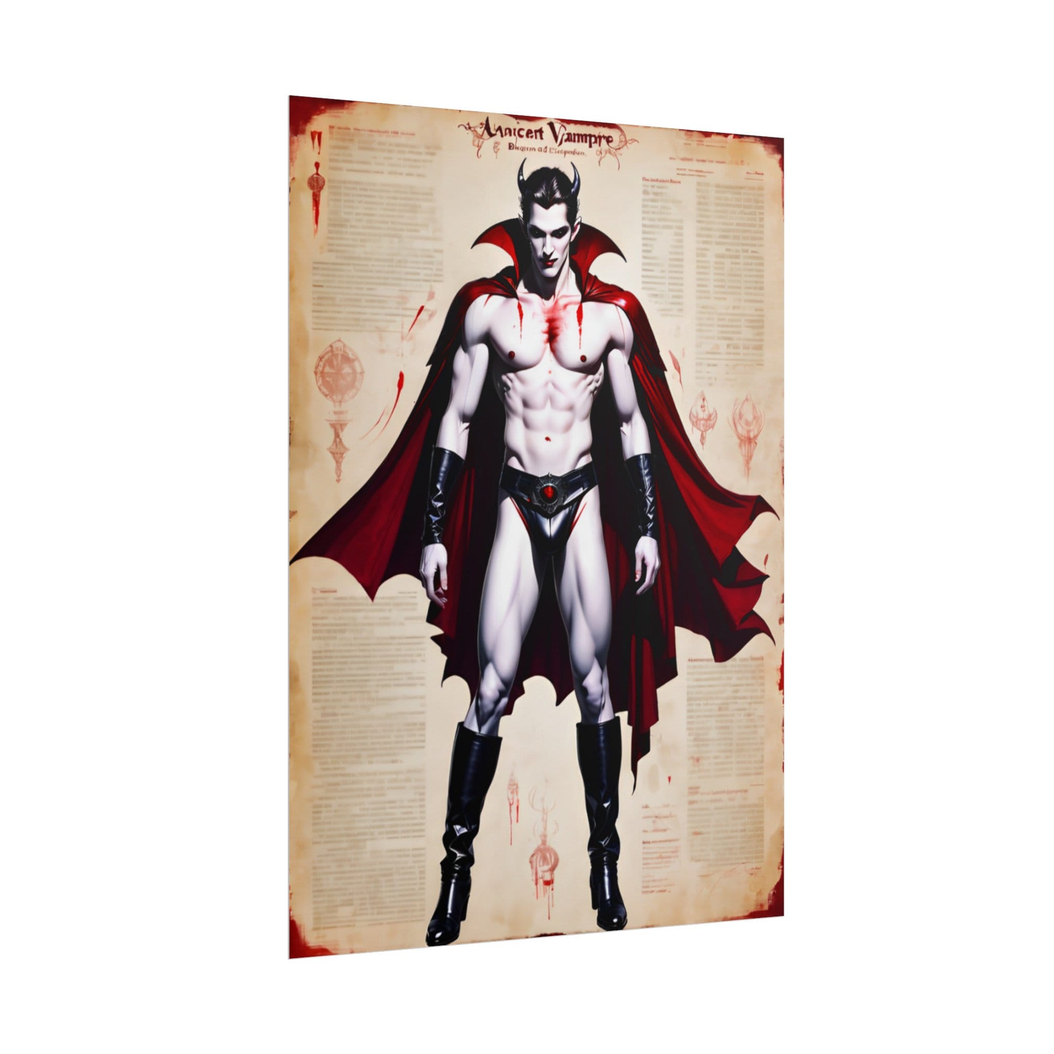 Vampire Vintage Art, Vampire Blueprint, Gay Vampire Art, Vintage Gothic ...