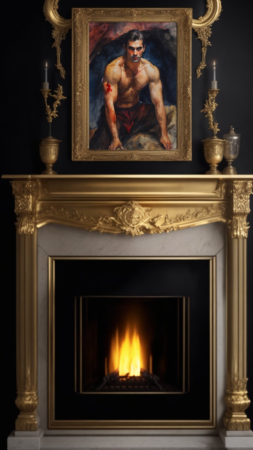 Gothic Gay Art, Lgbt Haunted Art, Lgbt Vintage Wall Art, Buff Bear Gay ...