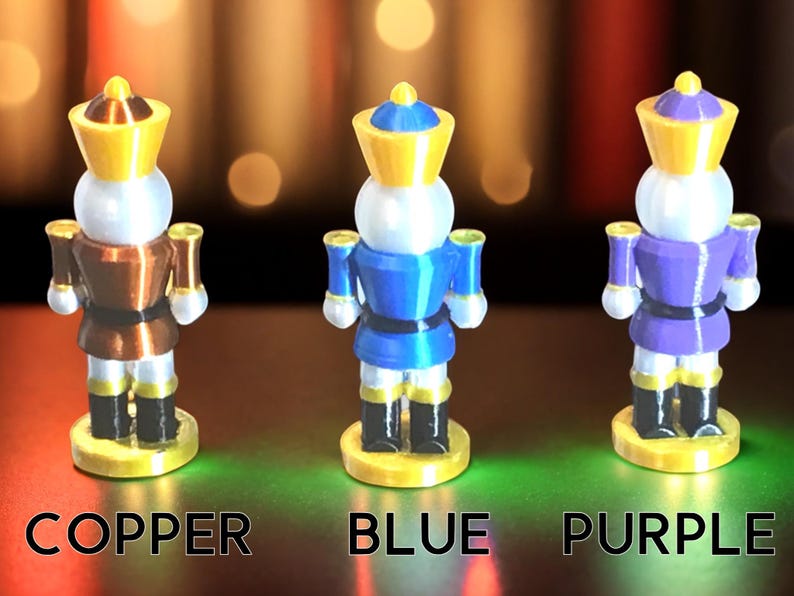 3D Printed Nutcracker Game Pieces: Colorful Christmas Board Game Decor ...