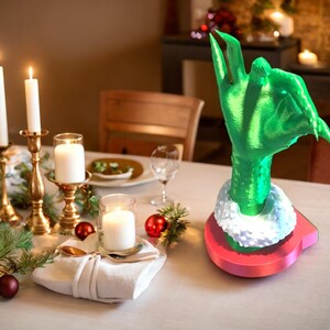 Grinch Hand Ornament Stand: 3D Printed Christmas Decor, Personalized - Etsy