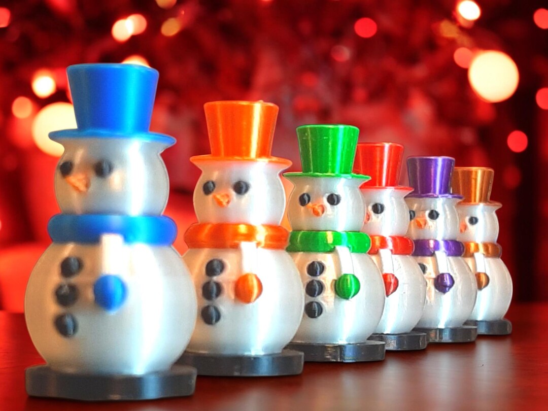 Snowman Gameboard Pieces: 3D Printed Winter Board Game Accessory - Etsy