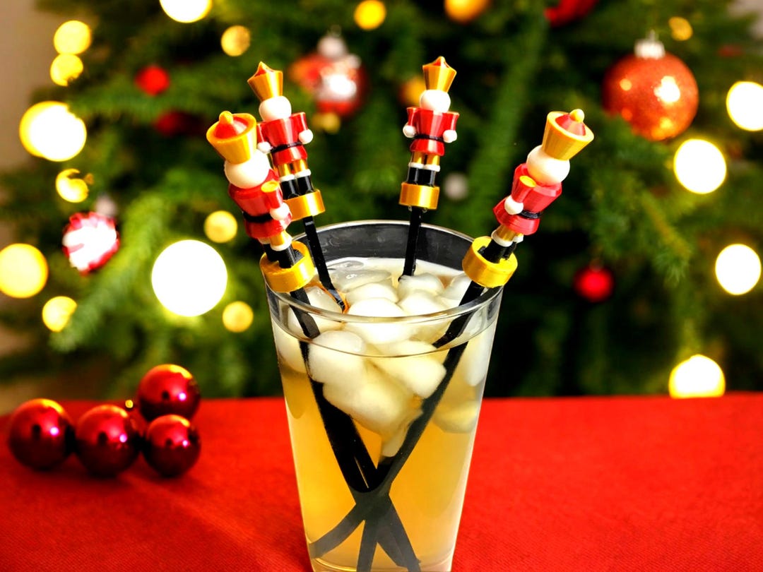 Nutcracker Christmas Cocktail Stir Sticks: Holiday Drink Stirrers - Etsy