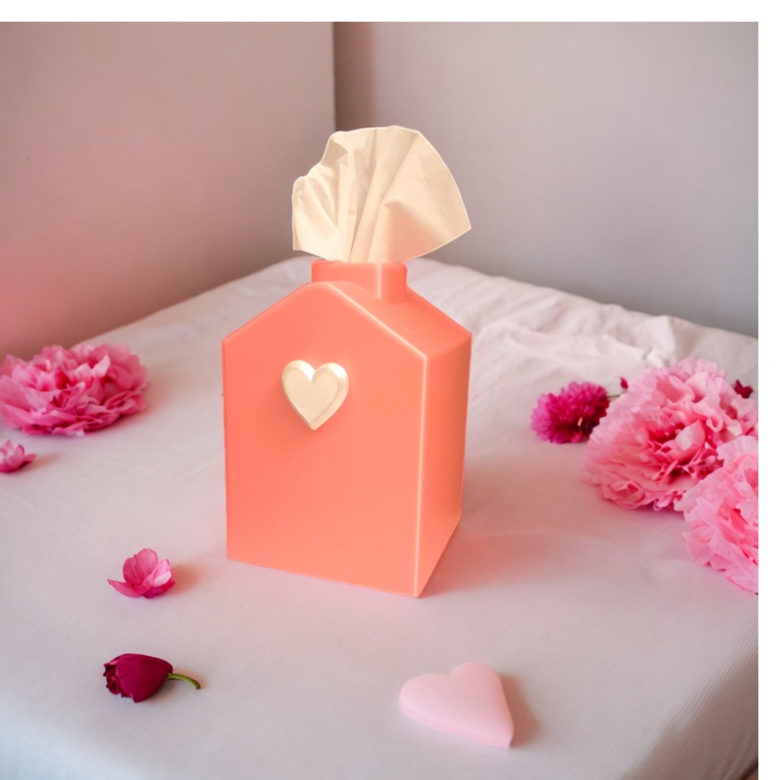 Modern Magnetic Tissue Box Cover With Custom Interchangeable Heart ...