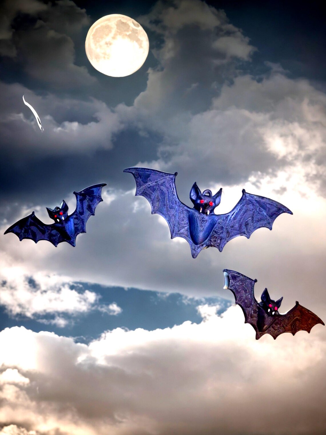 Halloween Vampire Bat Decor Set of 3: Magnetic Fridge or Hanging ...