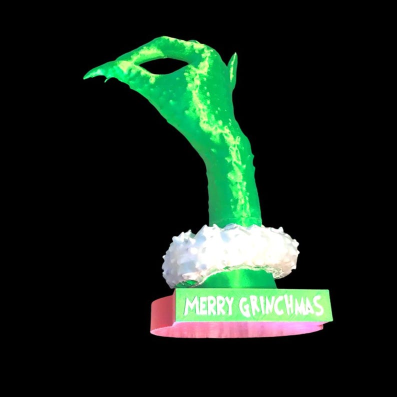 Grinch Hand Ornament Stand: 3D Printed Christmas Decor, Personalized - Etsy