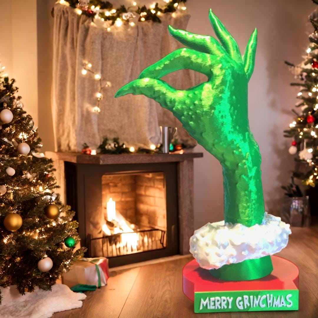 Grinch Hand Ornament Stand: 3D Printed Christmas Decor, Personalized - Etsy