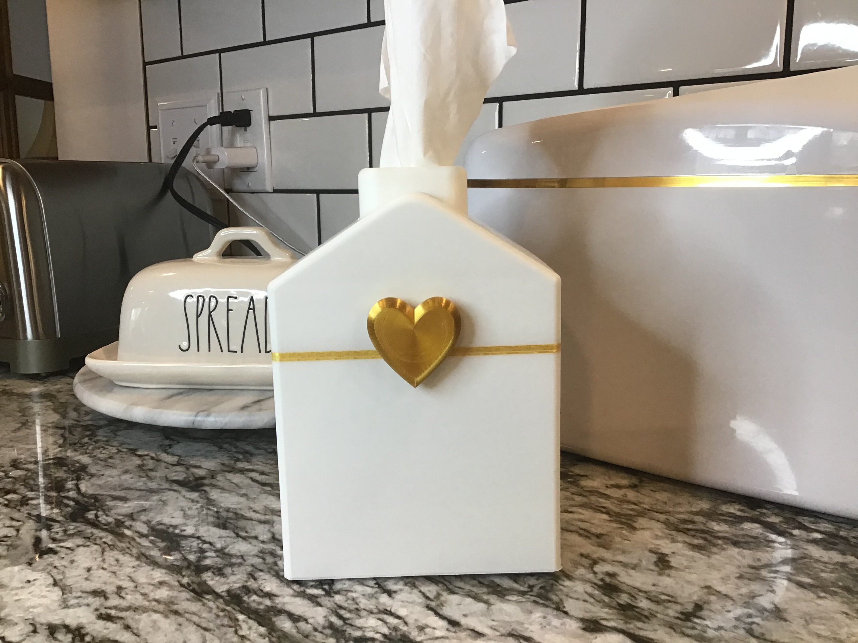 Modern Magnetic Tissue Box Cover With Custom Interchangeable Heart ...