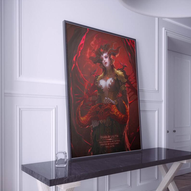 Diablo Poster, Diablo Lilith Poster, Game Poster, Wall Decor, Wall Art ...