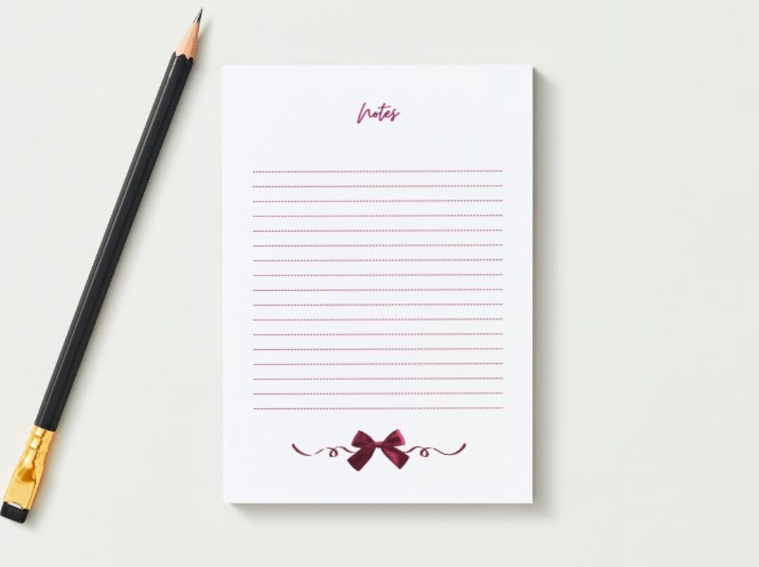 Red Ribbon Printable Letter / Note Paper - Etsy
