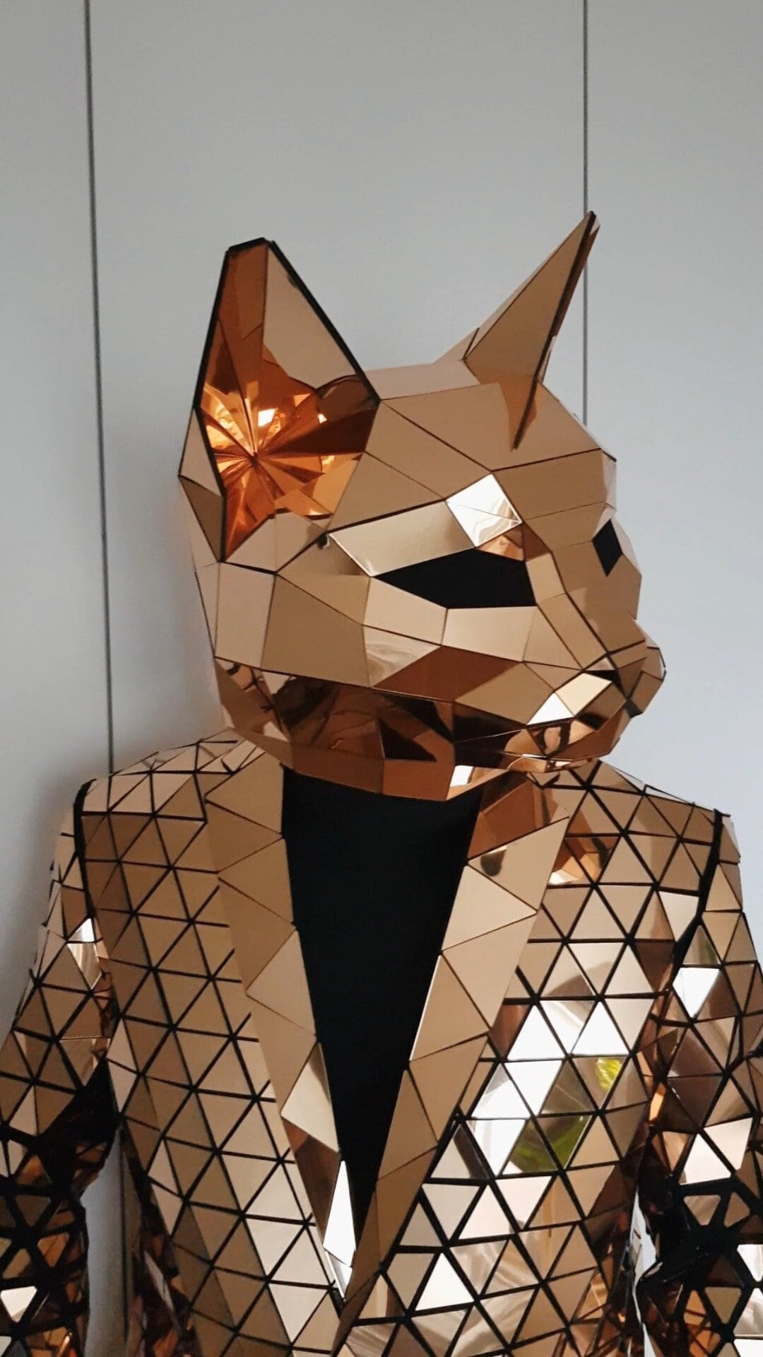 Low Poly Mirror Plastic Cat Unisex Full Head Mask - Etsy