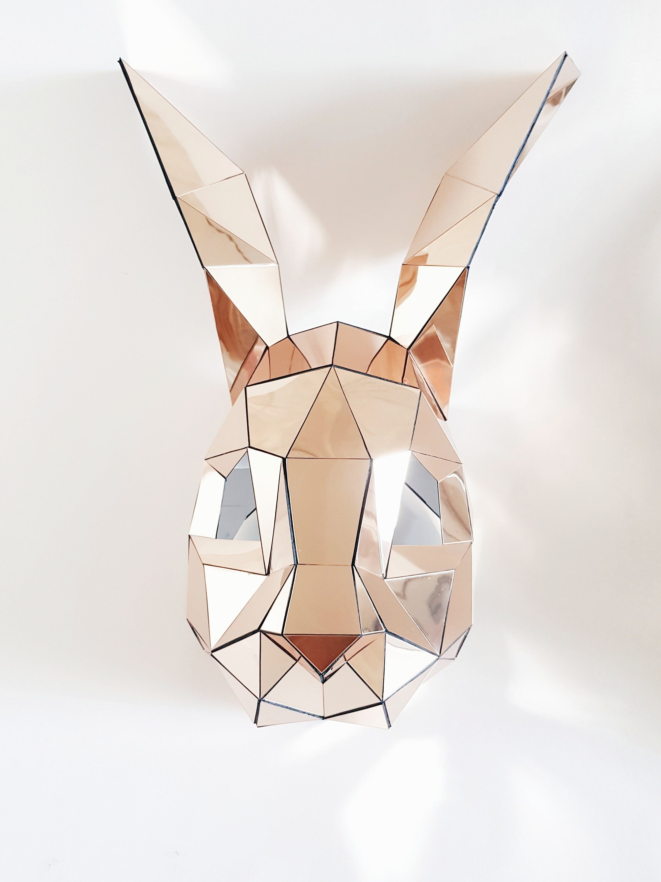 1 Pc Low Poly Mirror Plastic Rabbit (version 1) Unisex Full Head Mask ...