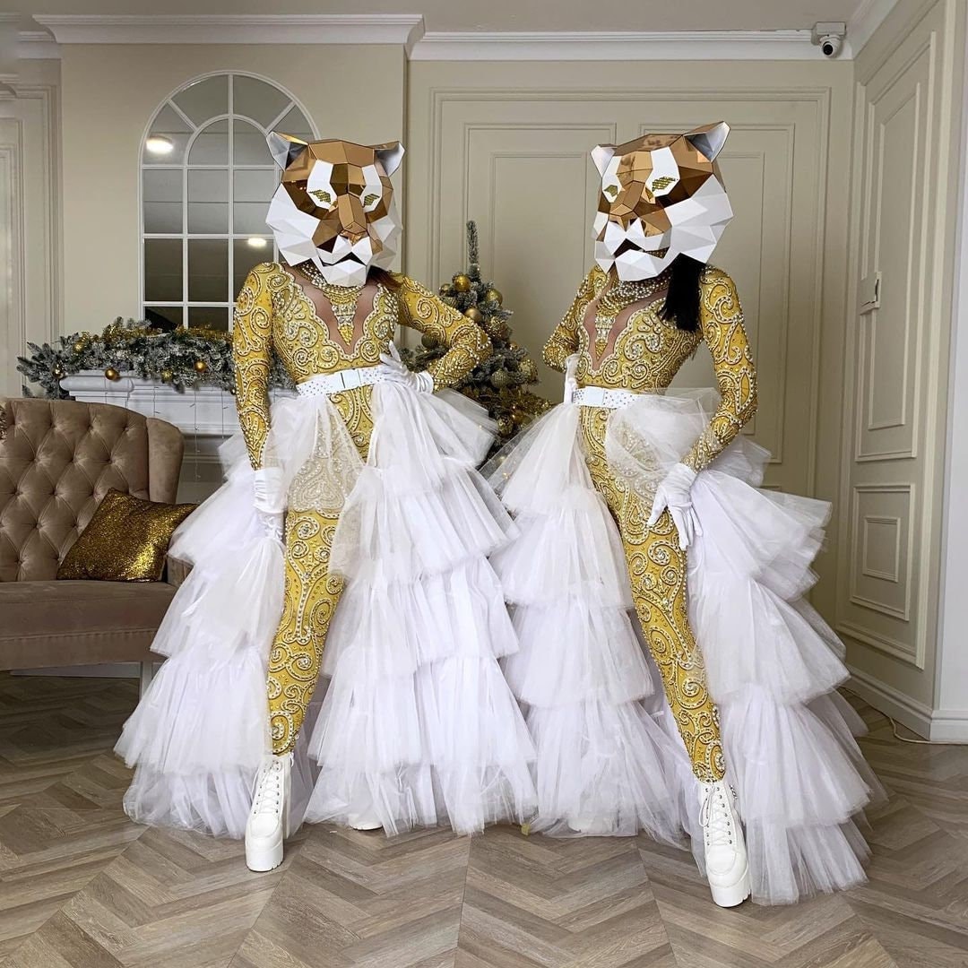 1 Pc Low Poly Mirror Plastic Tiger (version 2) Unisex Full Head Mask - Etsy