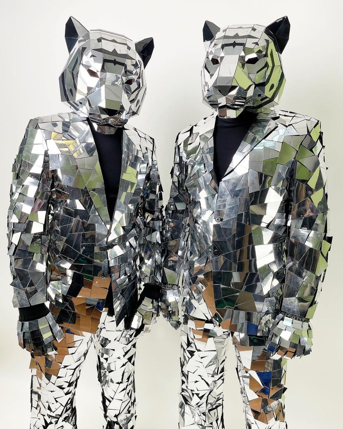 1 Pc Low Poly Mirror Plastic Tiger (version 4) Unisex Full Head Mask - Etsy