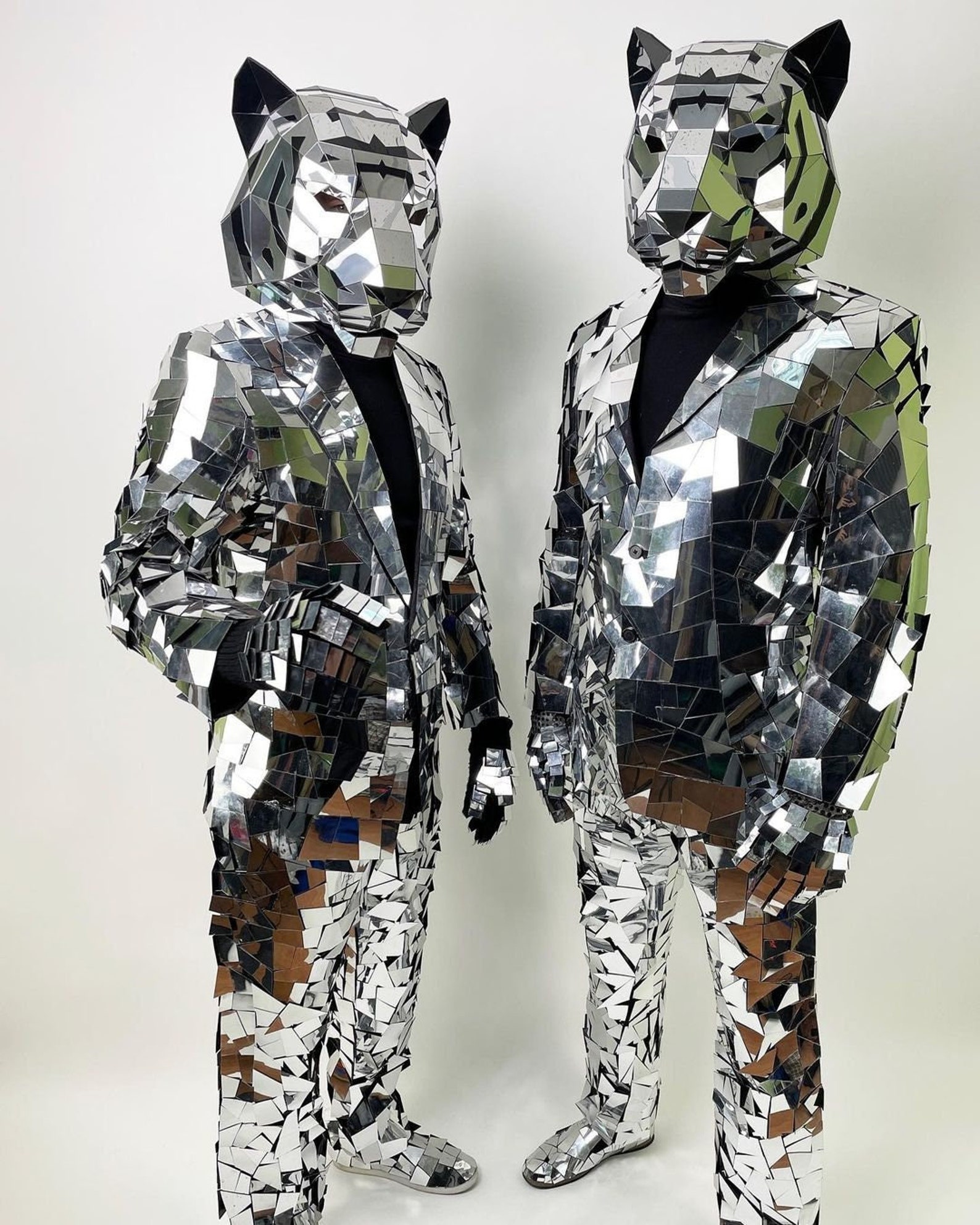 1 Pc Low Poly Mirror Plastic Tiger (version 4) Unisex Full Head Mask - Etsy