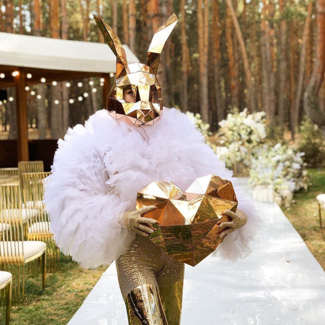 1 Pc Low Poly Mirror Plastic Rabbit version 1 Unisex Full Head Mask - Etsy