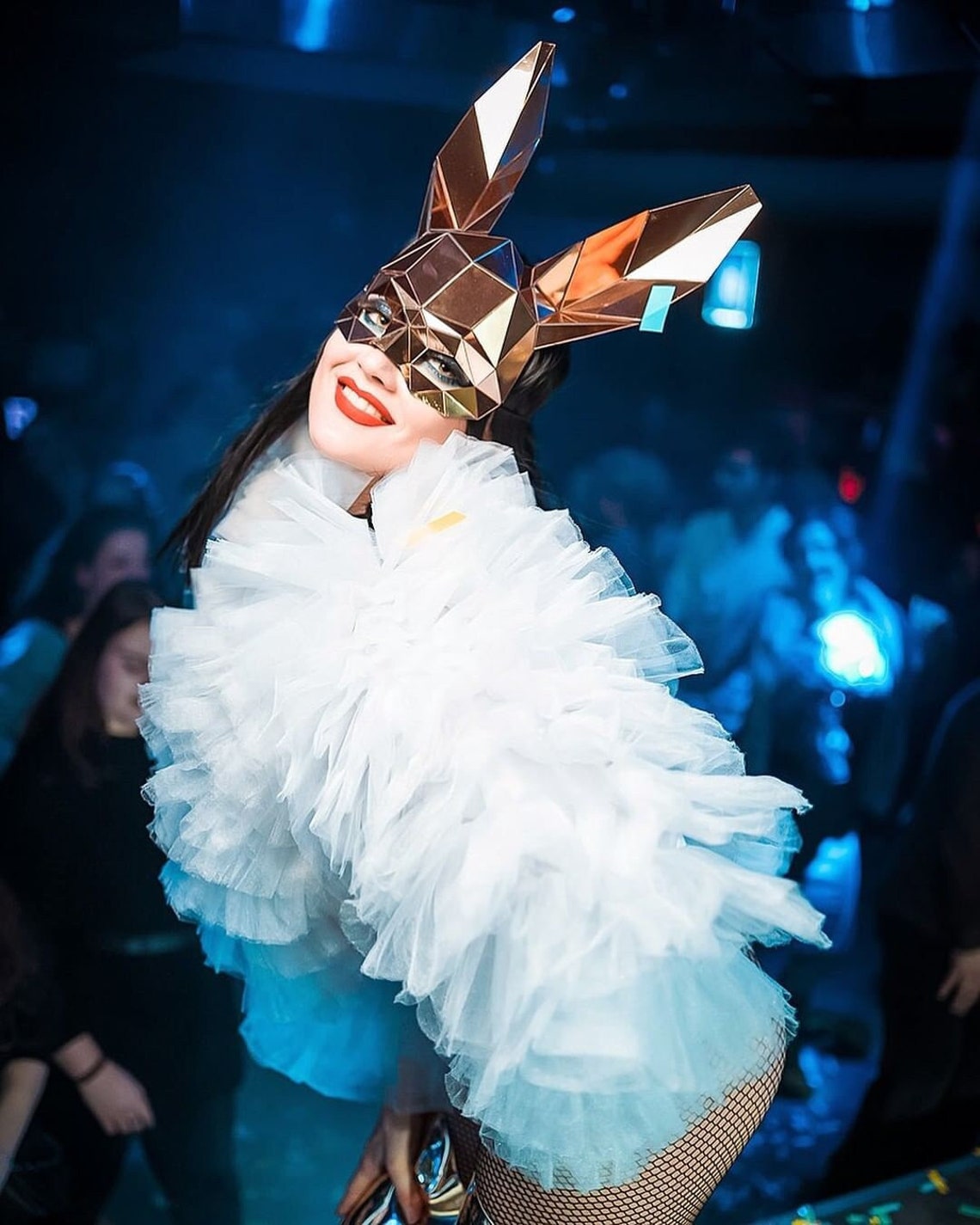 Low Poly Mirror Plastic Playboy Bunny rabbit Unisex Half Face Mask - Etsy