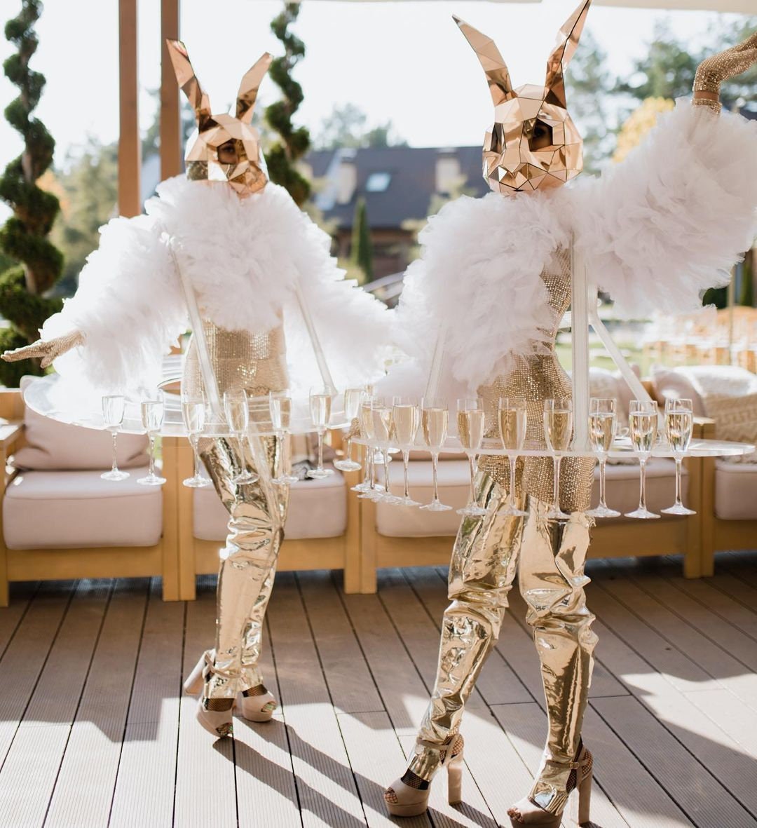 1 Pc Low Poly Mirror Plastic Rabbit (version 1) Unisex Full Head Mask ...