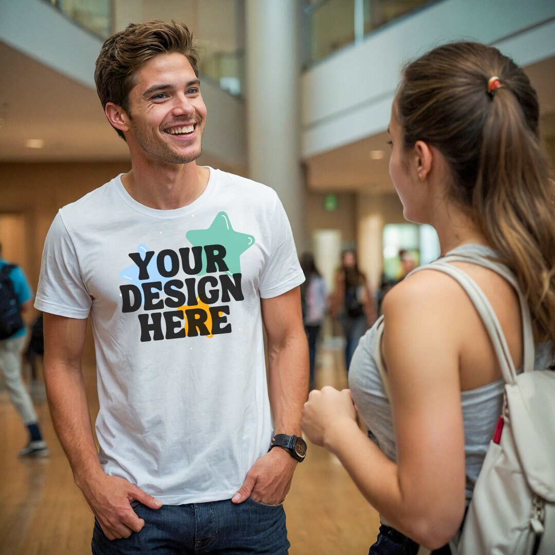 5 Student Life White T-shirt Mock Ups Bundle New 2024 Shirt Gildan 5000 ...