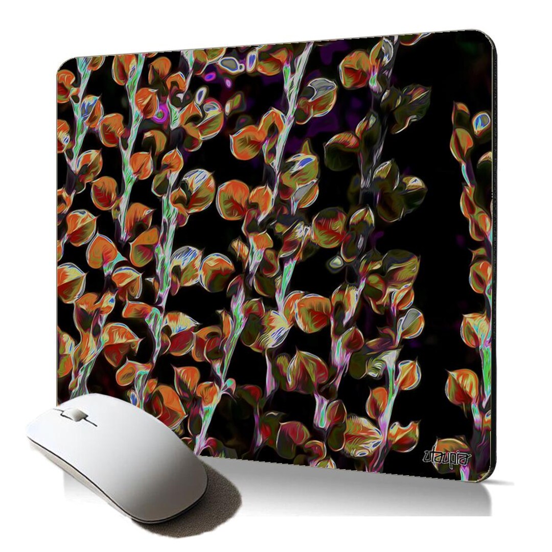 Soft Mouse Pad Pattern Plant Leaves Flower Floral Nature Colorful ...