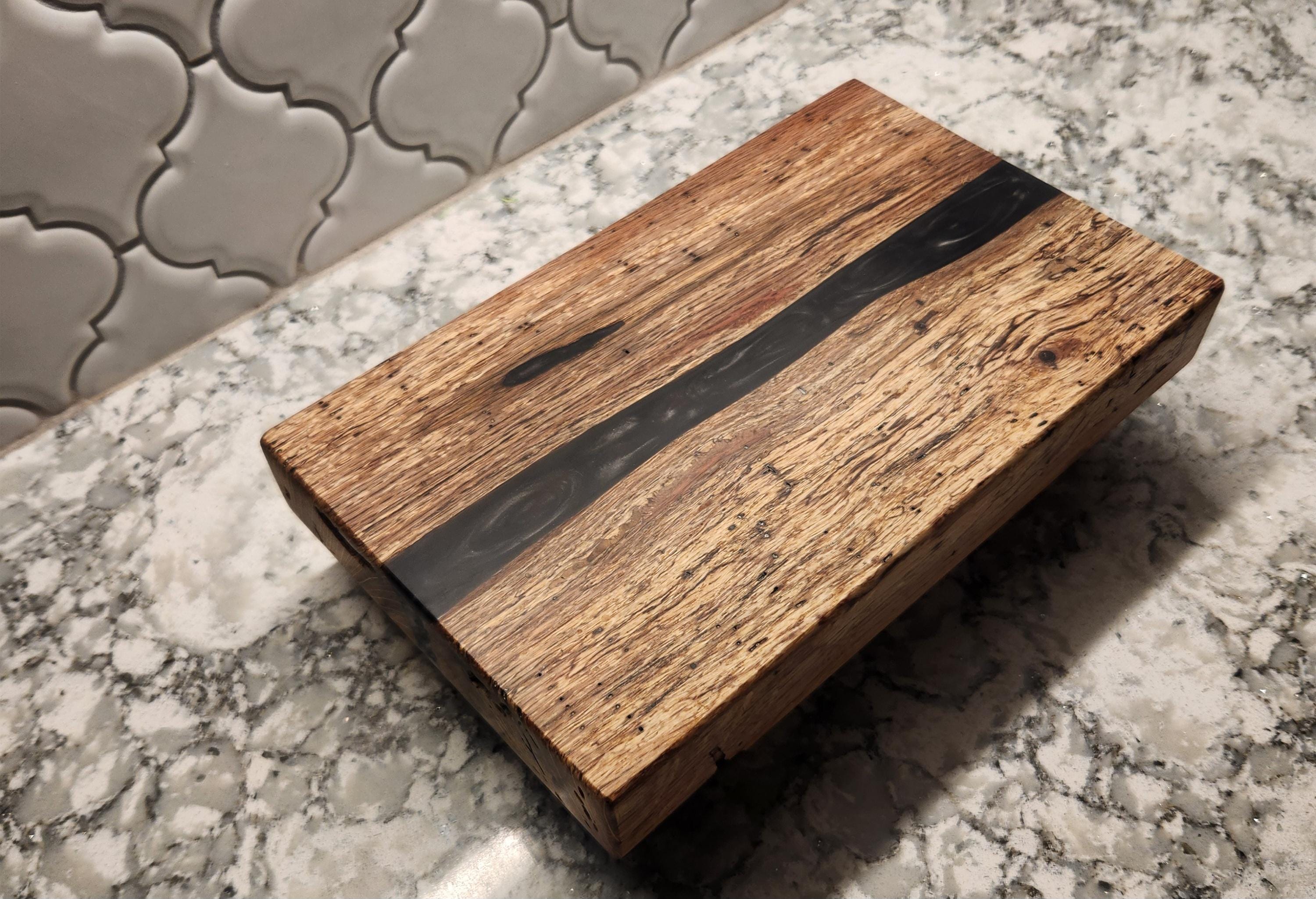 Reclaimed Wood and Epoxy Risers - Etsy