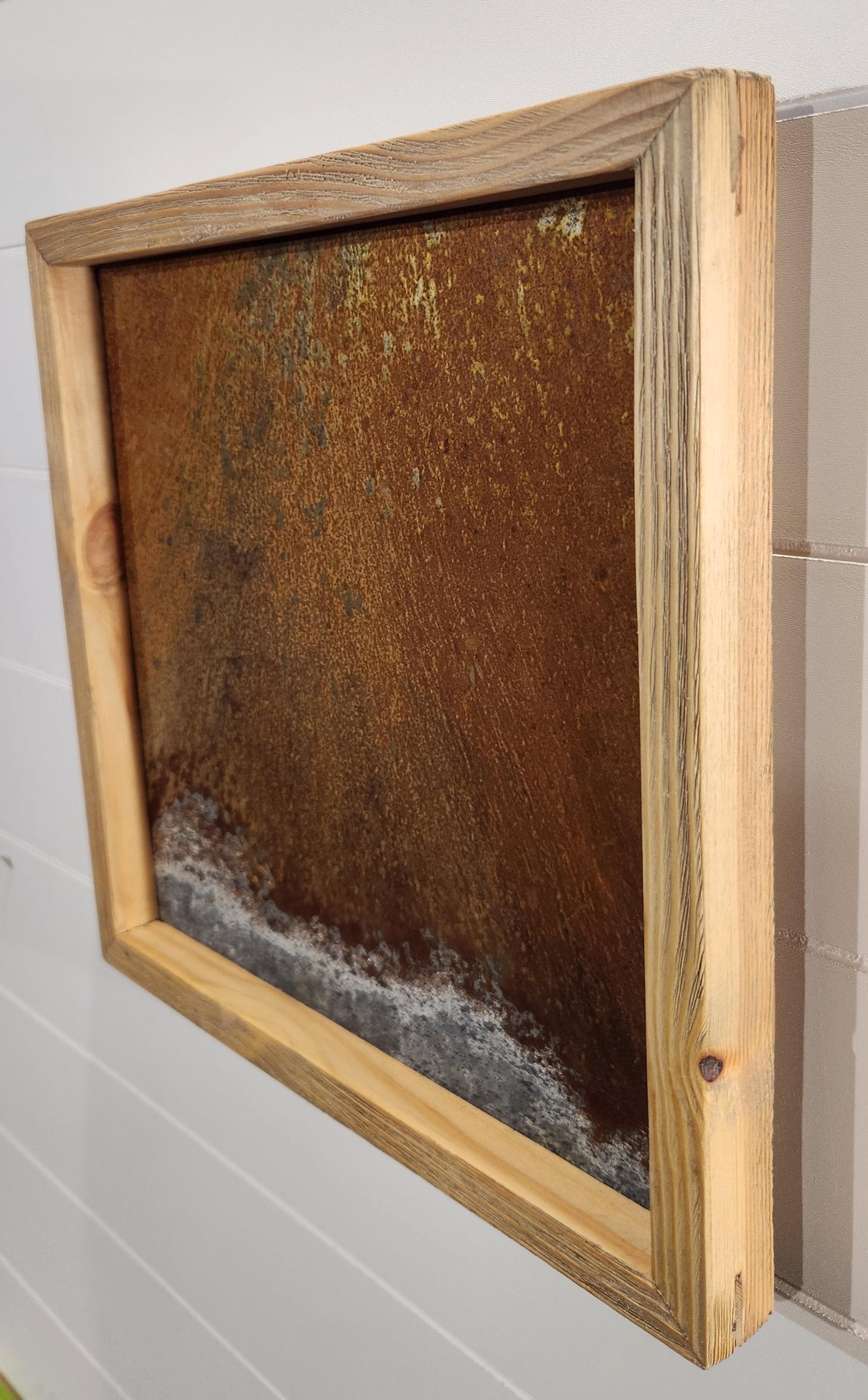 Rusty Tin & Reclaimed Wood Framed Plaque – Rustic Display Board - Etsy
