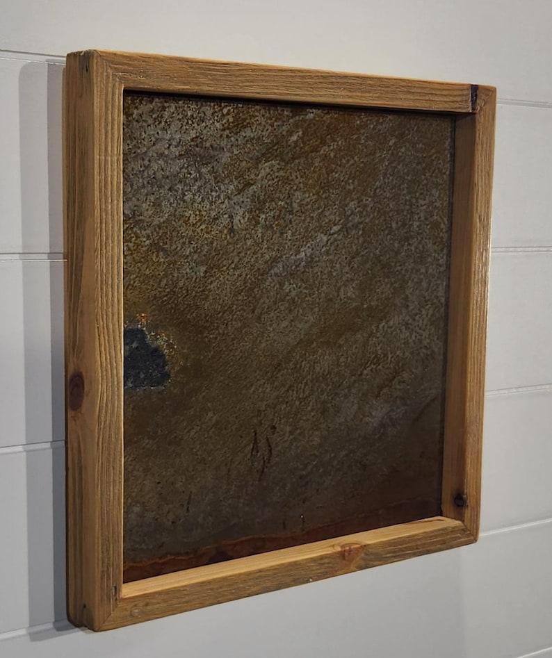 Rusty Tin & Reclaimed Wood Framed Plaque – Rustic Display Board - Etsy