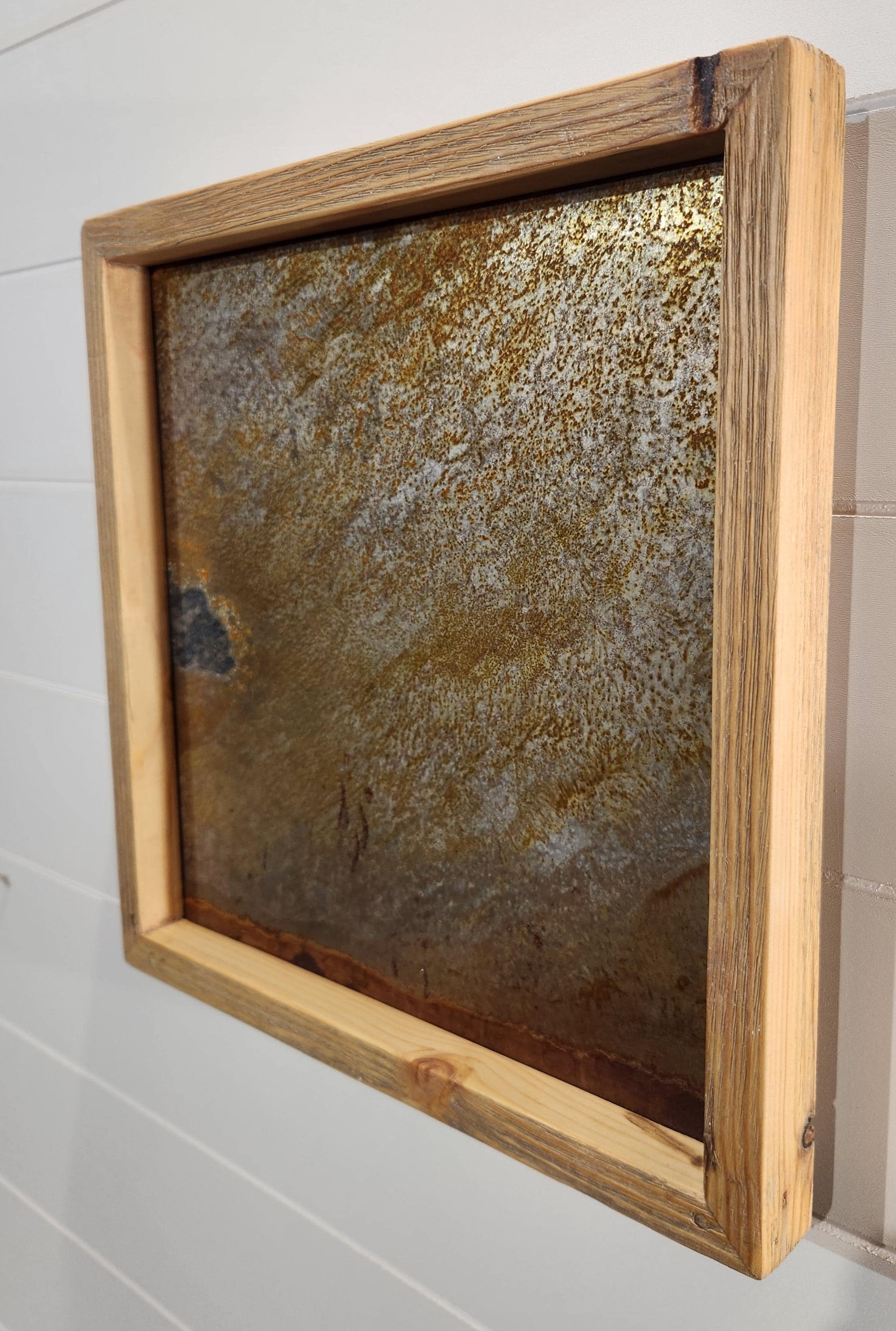 Rusty Tin & Reclaimed Wood Framed Plaque – Rustic Display Board - Etsy