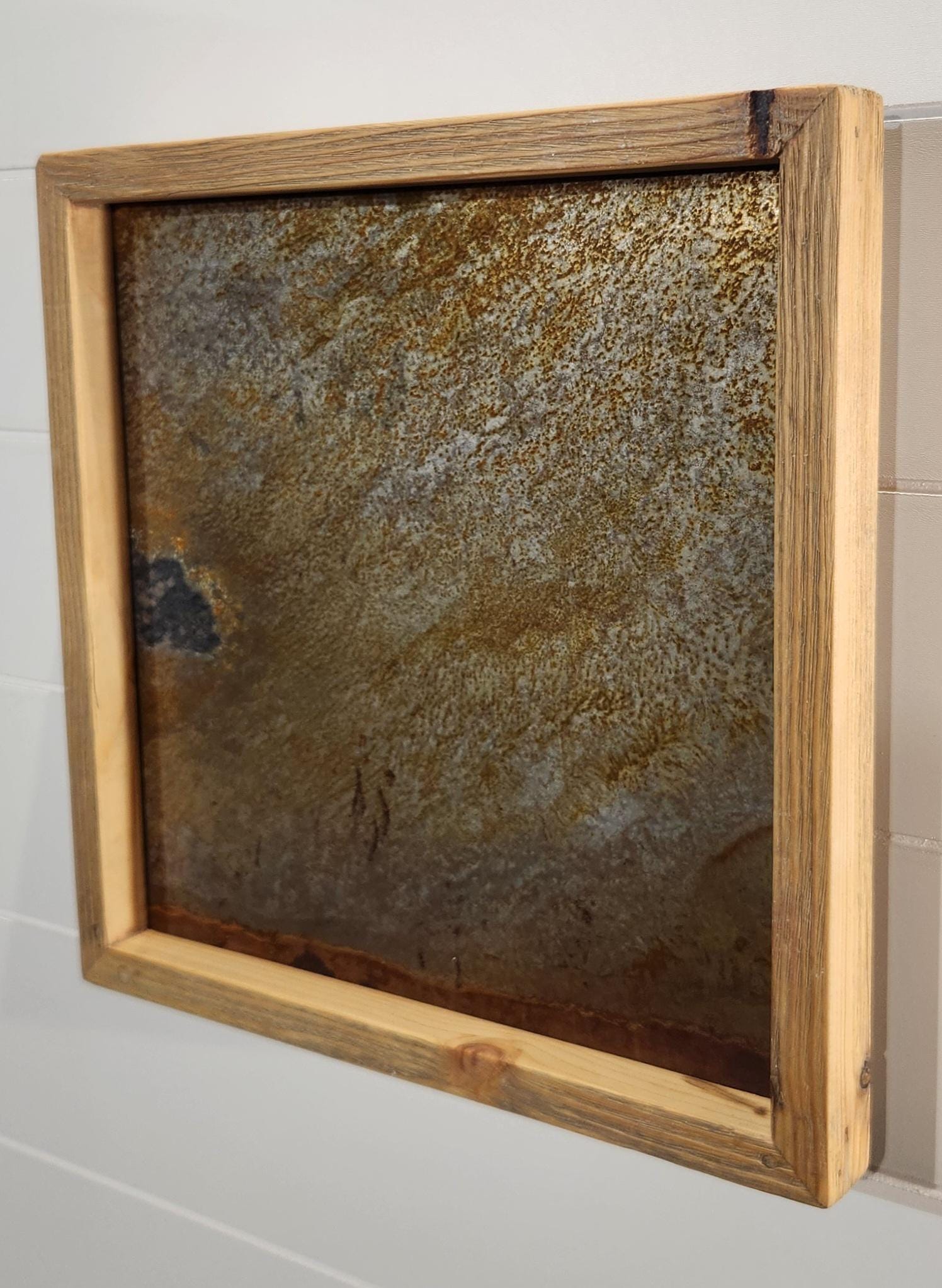 Rusty Tin & Reclaimed Wood Framed Plaque – Rustic Display Board - Etsy