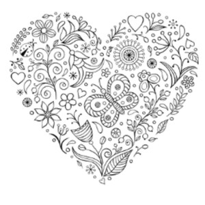 Valentine's Day Colouring Sheets for Adults or Children Mindfulness ...