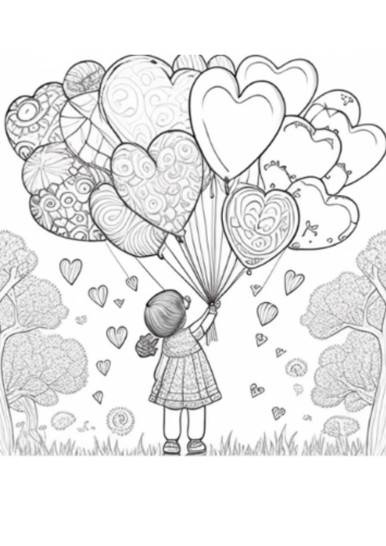 Valentine's Day Colouring Sheets for Adults or Children Mindfulness ...