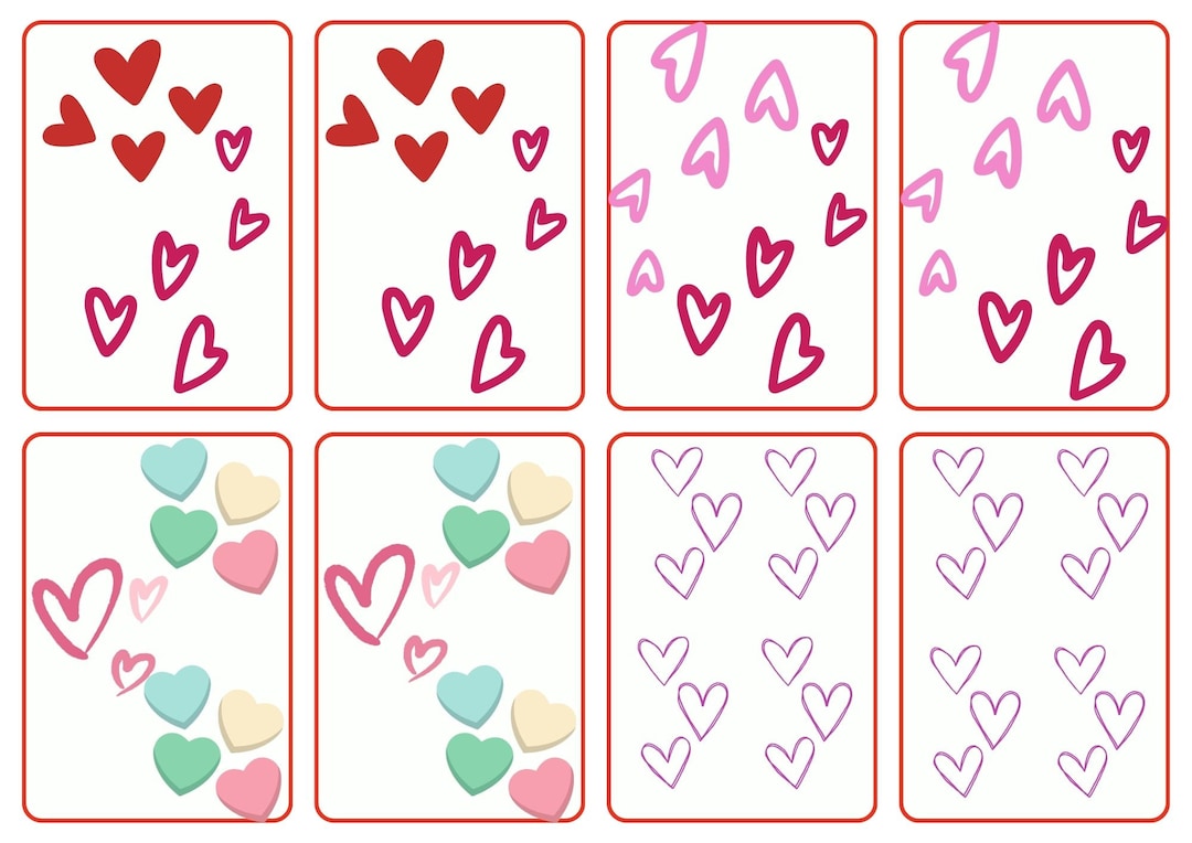 Valentines Day, Snap / Matching Pairs Game. Numbers 1-20. Maths Game ...