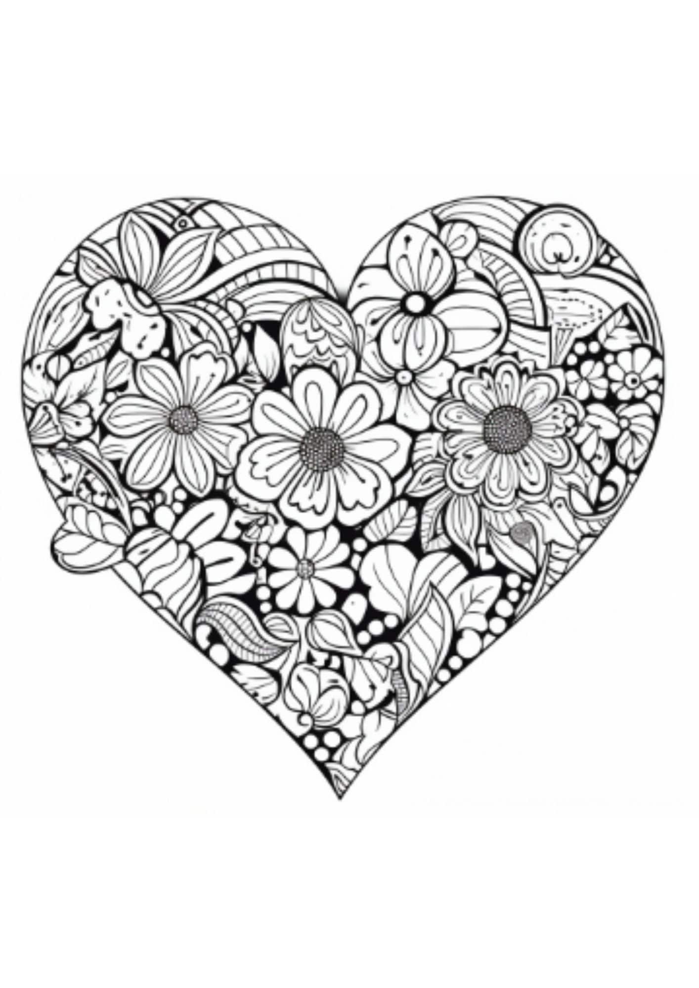 Valentine's Day Colouring Sheets for Adults or Children Mindfulness ...